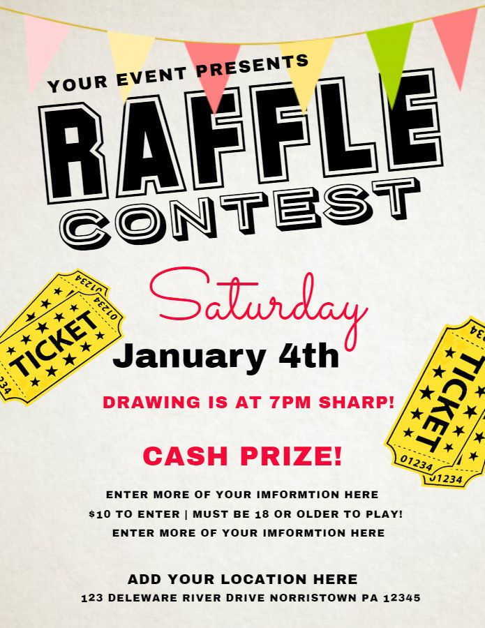 50 50 Raffle Flyer Template Free Of Tv Raffle Flyer Idealstalist FREE 